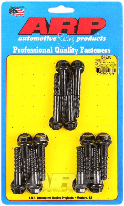 ARP Ford 351C w/Edelbrock RPM air gap hex intake manifold bolt kit ...