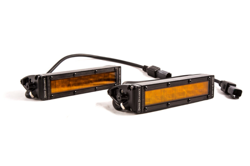 Diode Dynamics 6 In LED Light Bar Single Row Straight SS6 - Amber Wide ...