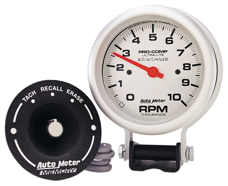 AutoMeter Gauge Tachometer 3-3/4in. 10K RPM Pedestal W/ Peak Memory Ul ...
